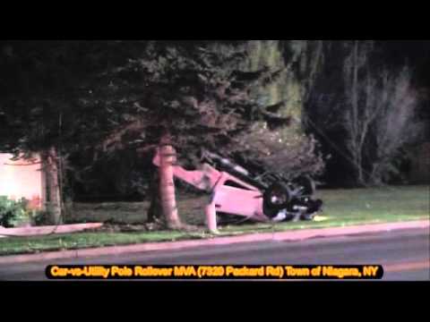 Car-vs-Utility Pole Rollover MVA (7320 Packard Rd) Town of Niagara, NY ...