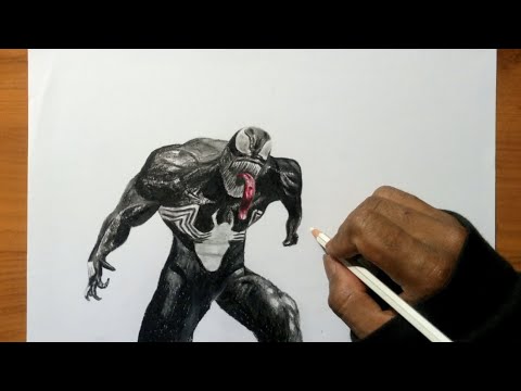 How to draw Venom (Marvel) | Arah Art - YouTube