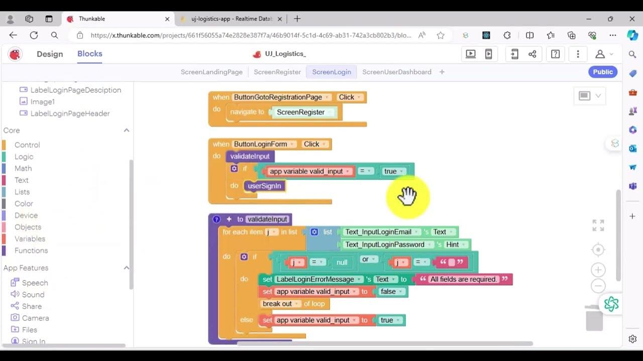 User Sign in & Authentication in Thunkable using Firebase (2 of 2) - YouTube