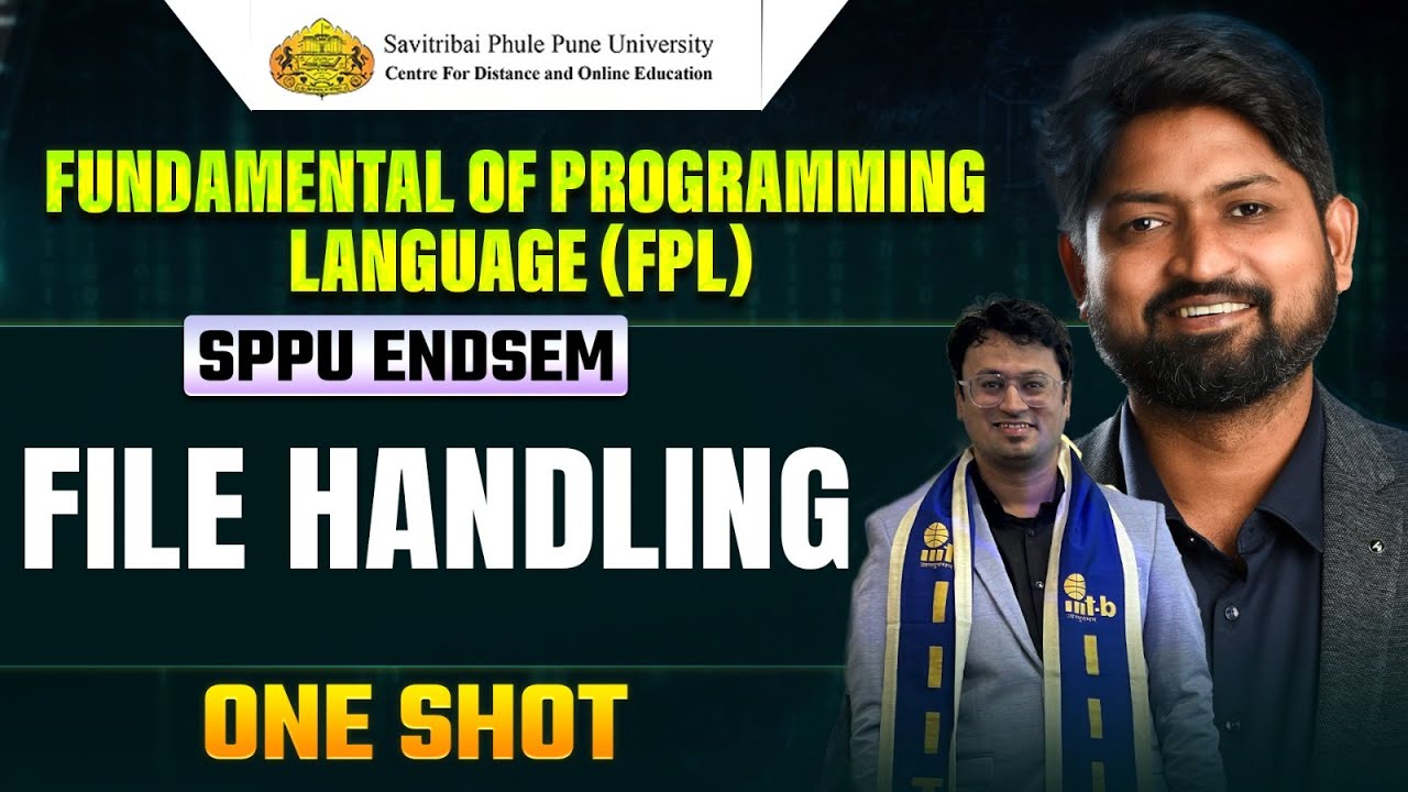 File Handling | Fundamental of Programming language (FPL) | SPPU ENDSEM by Sanket Sir - YouTube