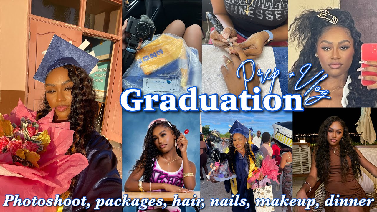 Grad Prep + Vlog ☆| Photoshoot, hair, nails, makeup, grad practice, packages, dinner ...