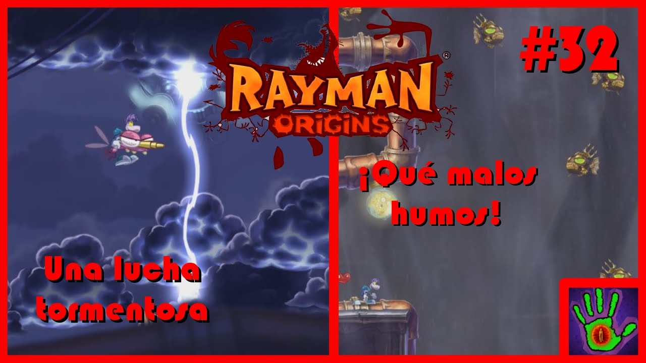 Rayman Origins (PC) guía #32: Una lucha tormentosa + ¡Qué malos humos ...