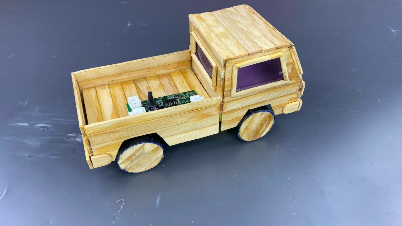 How to Make a Five Speed Pick up Car From Ice Cream Sticks - YouTube