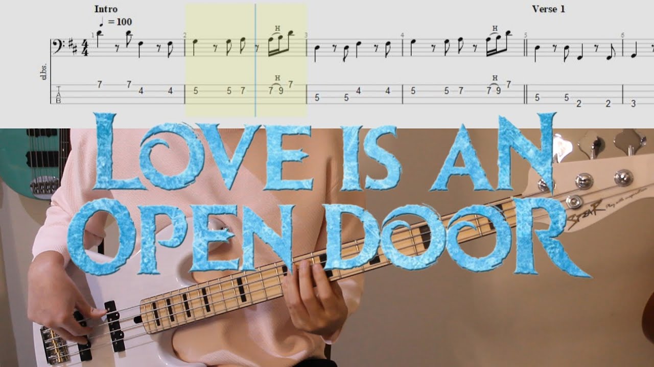 겨울에 듣는 디즈니 베이스│LOVE IS AN OPEN DOOR│겨울왕국│사랑은 열린 문│BASS TAB Chords ...