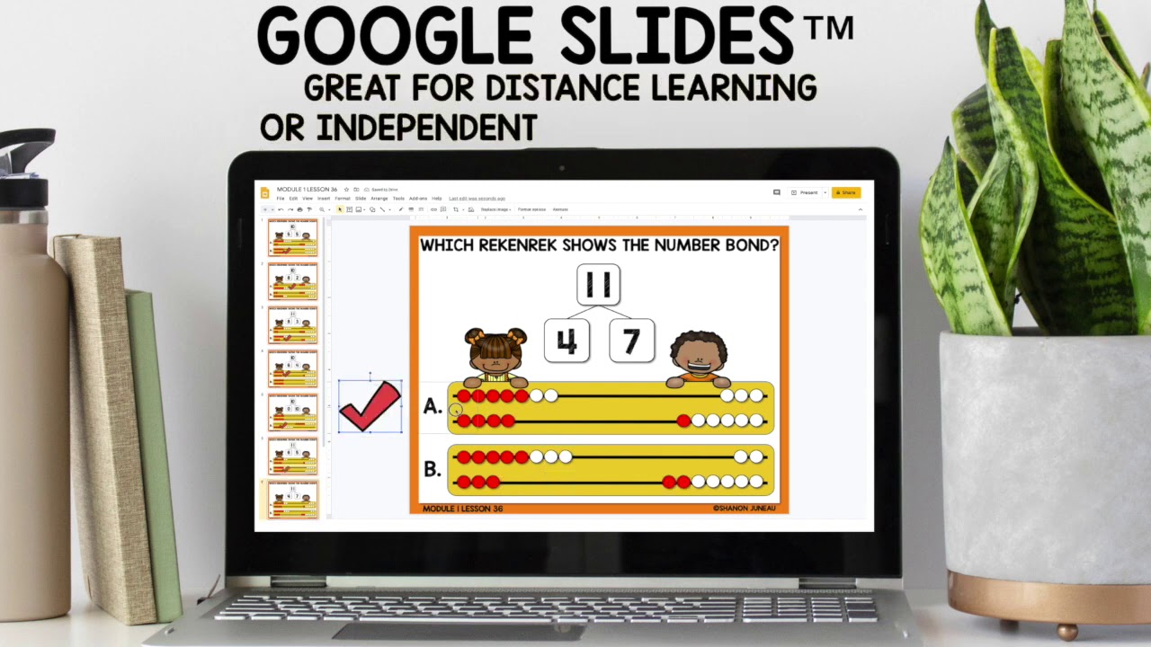 Number Bonds and Rekenrek Practice Google Slides Digital Task Cards ...