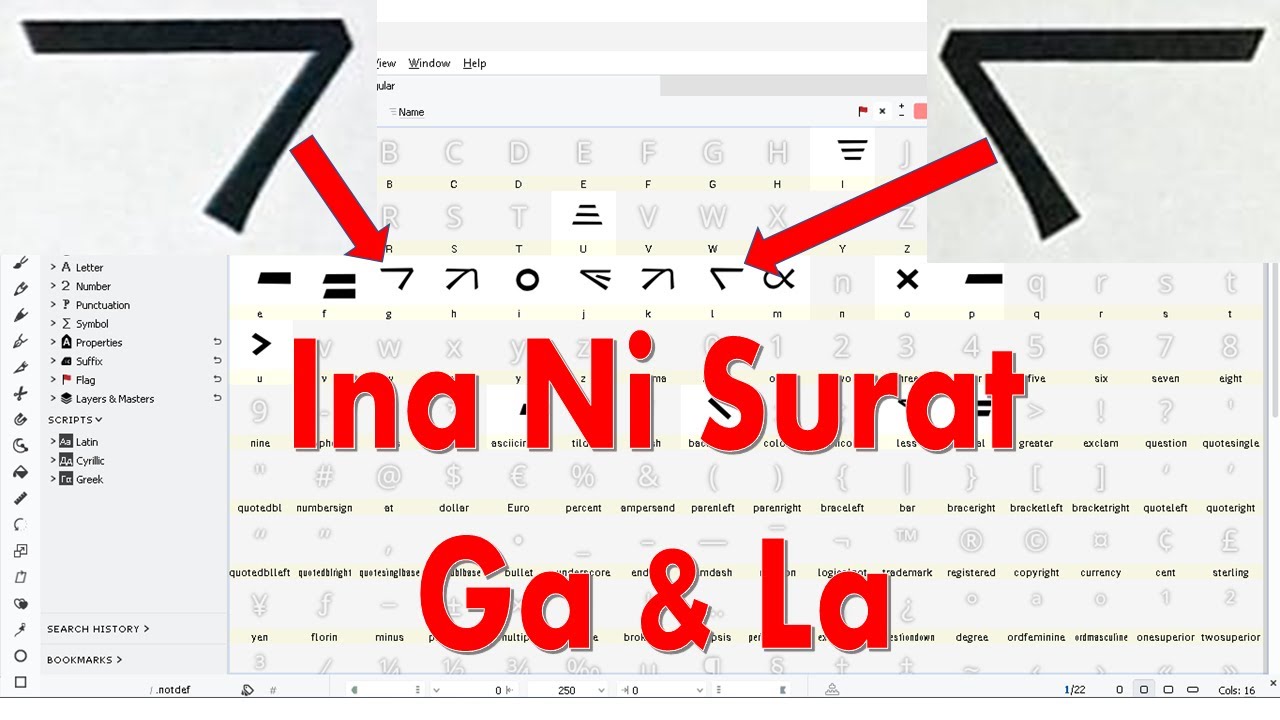 Cara Mudah Membuat INA NI SURAT Ga dan La di Fontlab 8 ...