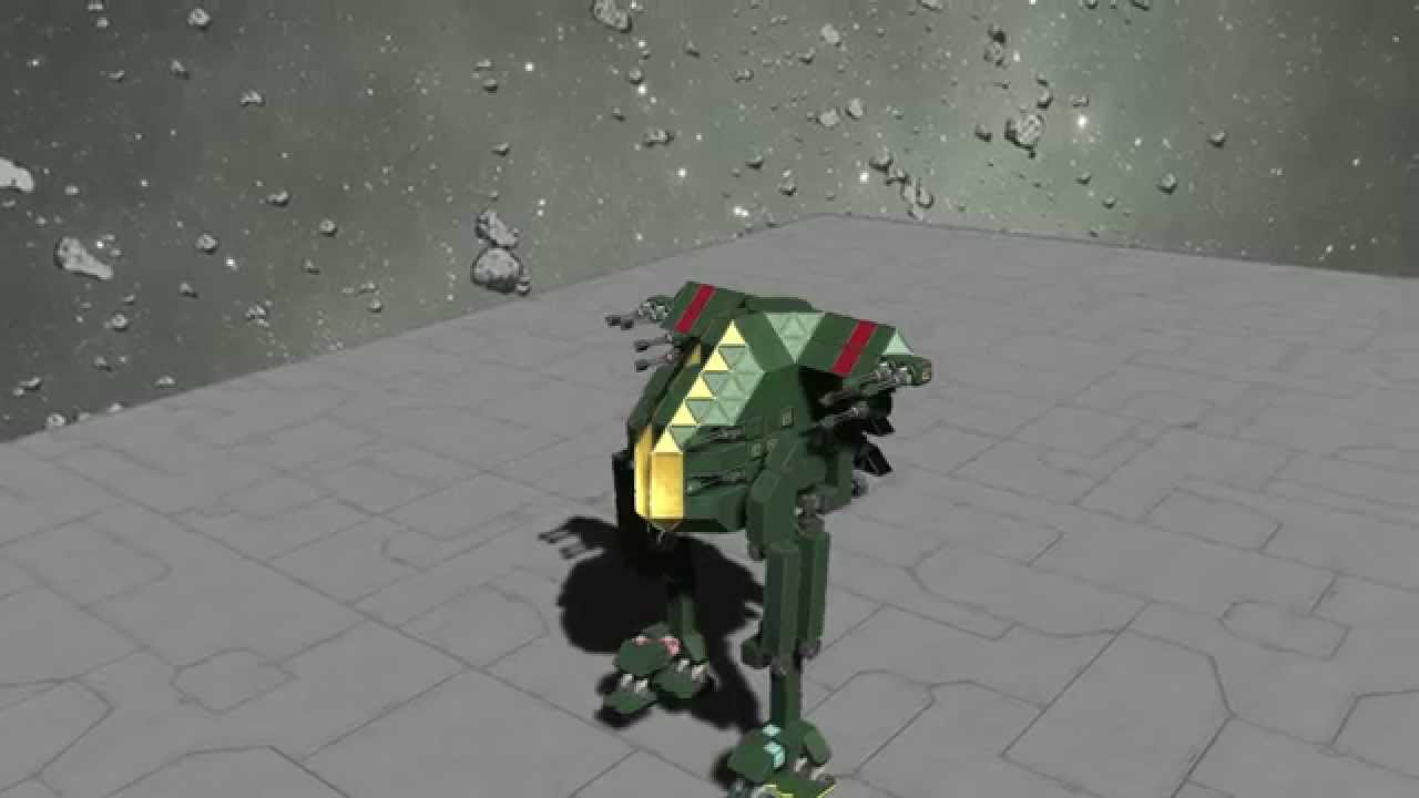 Space Engineers walking Fight Mecha - YouTube