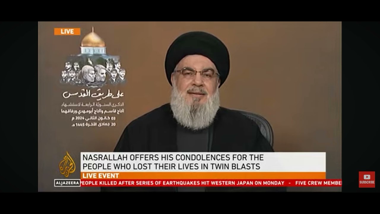 Hezbollah leader, Hassan Nasrallah, full speech. start live at Jan 3 ...
