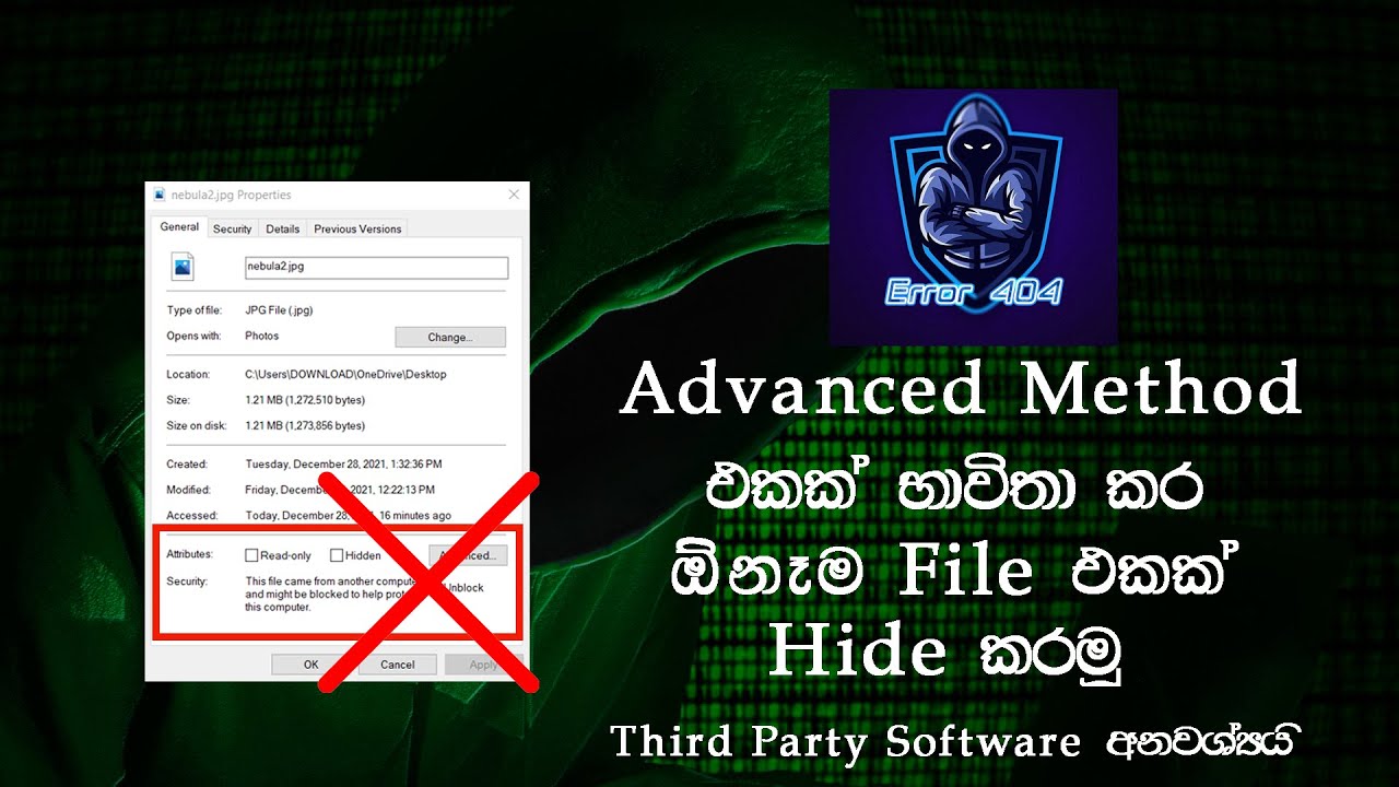 Hide Any File Using Advanced Method In Sinhala Hide Files In Sinhala ...