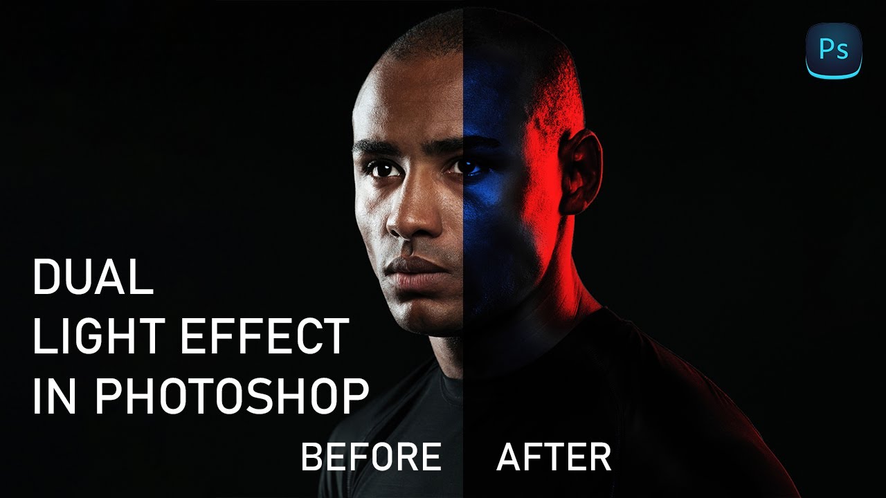 How to Make a Dual Light Effect in Photoshop l Gradient Map Photoshop ...