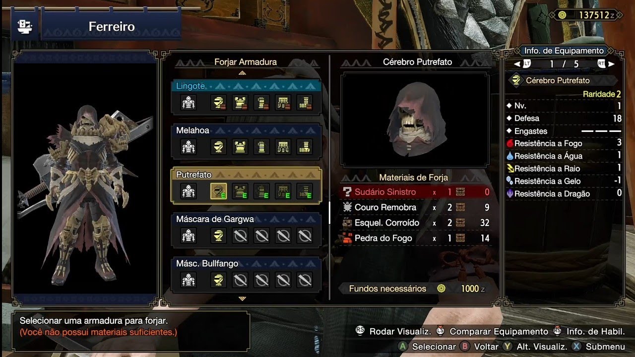 11# Armadura Putrefato Pegando Sudário Sinistro - Monster Hunter Rise ...