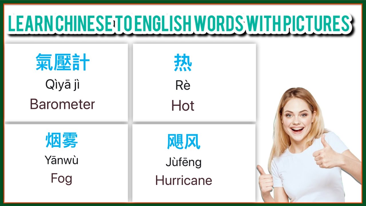 Learn Chinese To English Words With Pictures of Weather vocabulary ...
