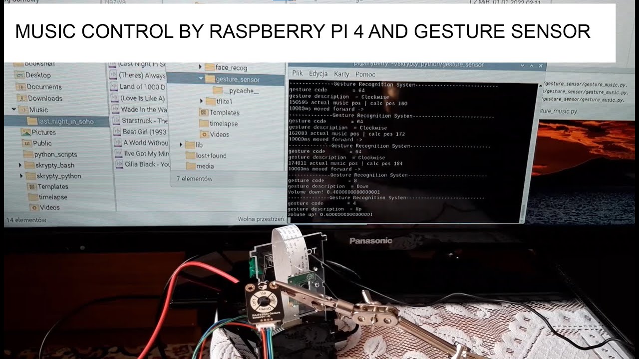 Music control by raspberry pi 4 and gesture sensor - YouTube