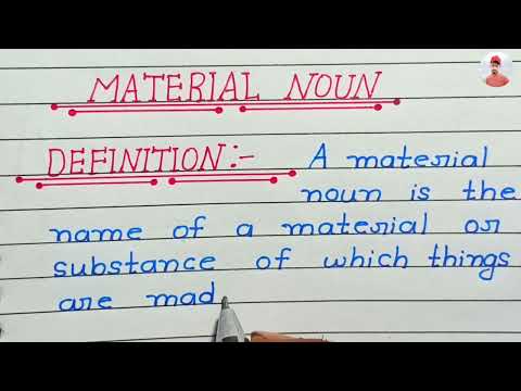 Material NOUN Definition #materialnoun