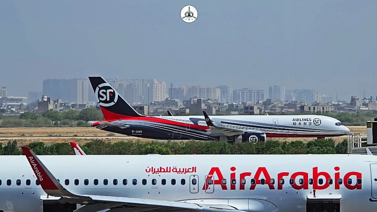 Heat Wave B737 B757 B777 A320 at Karachi Airport - YouTube