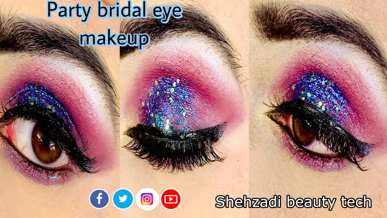 Party bridal eye makeup tutorial step by step #youtube #makeuptutorial ...