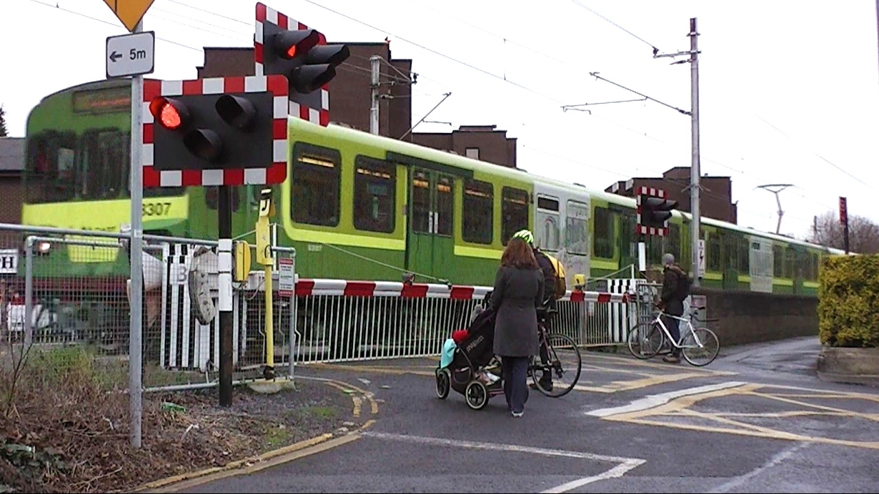Irish Rail Dart Train 8307 - Serpentine Avenue Railway Crossing, Dublin ...