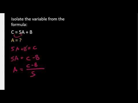 Isolate Variables Video Solution 1 - YouTube