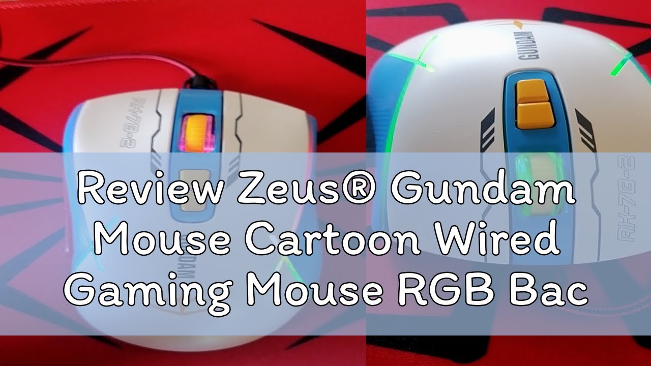 Review Zeus® Gundam Mouse Cartoon Wired Gaming Mouse RGB Backlit - YouTube