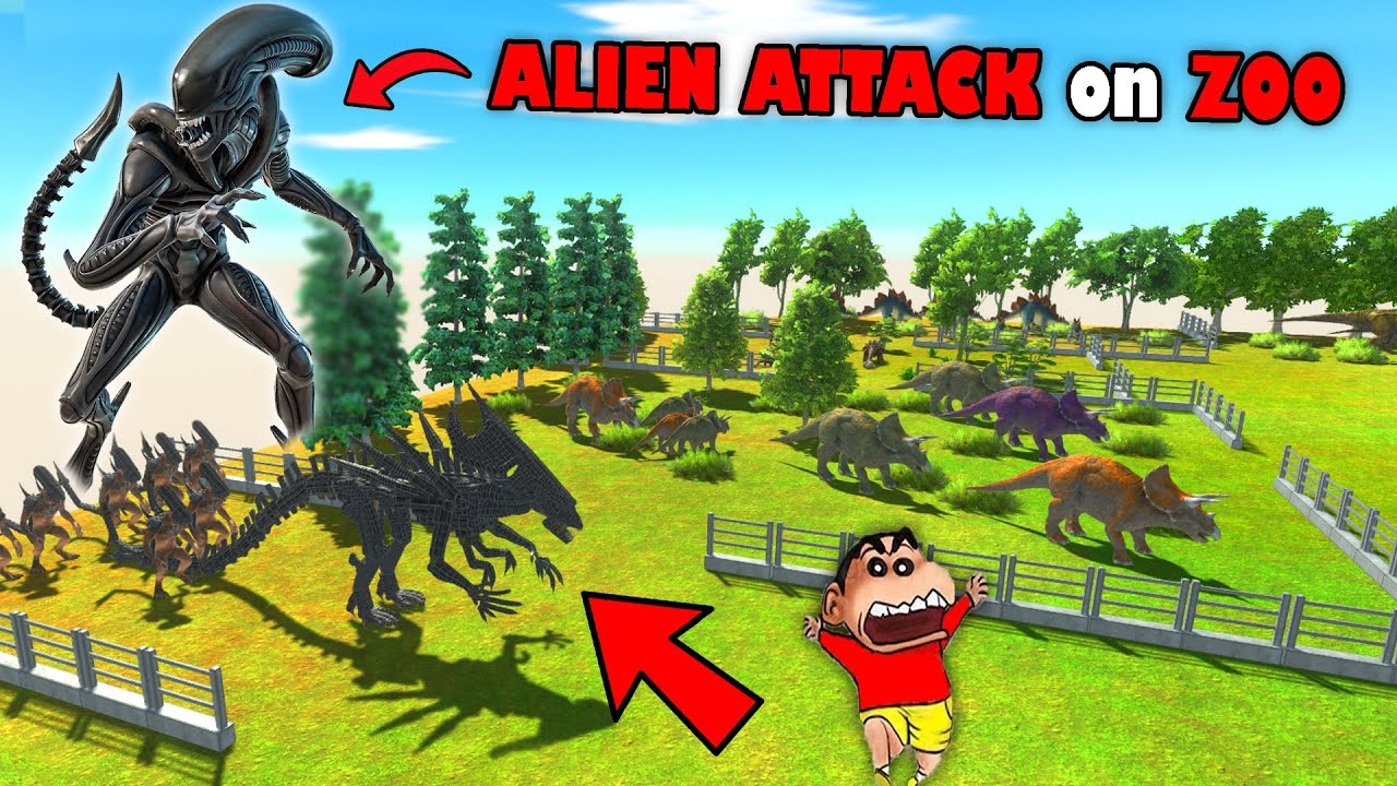 ALIEN XENOMORPH ATTACKED my ZOO in Animal Revolt Battle Simulator with ...
