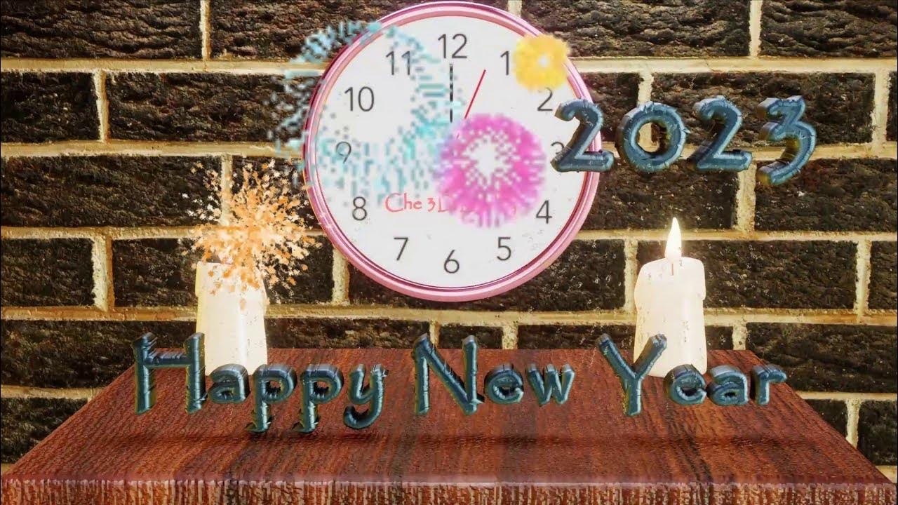 Happy new year countdown 2023 | Countdown clock 1 minute | Blender countdown animation - YouTube