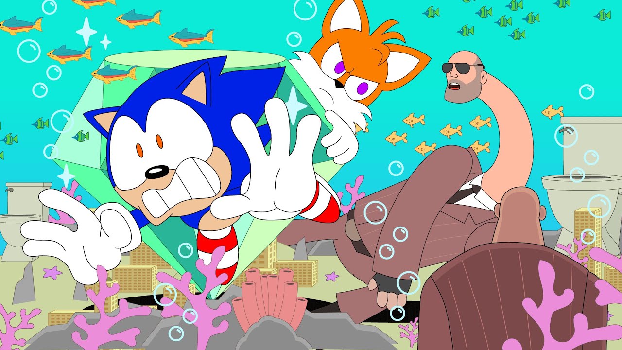Underwater Giant Scatman Heavy vs Sonic, Tails, Purple Jake - Season 2 ...