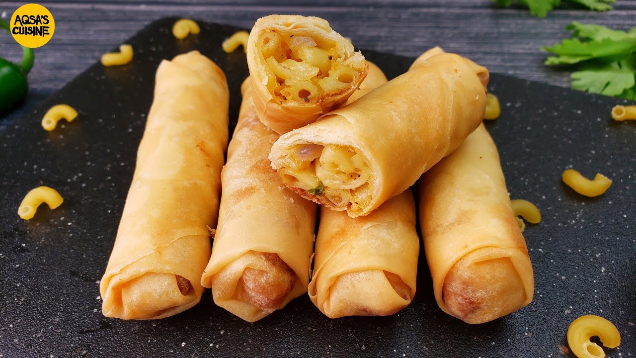 Chicken Mac n Cheese Rolls Recipe | Chicken Macaroni Rolls | Pasta ...