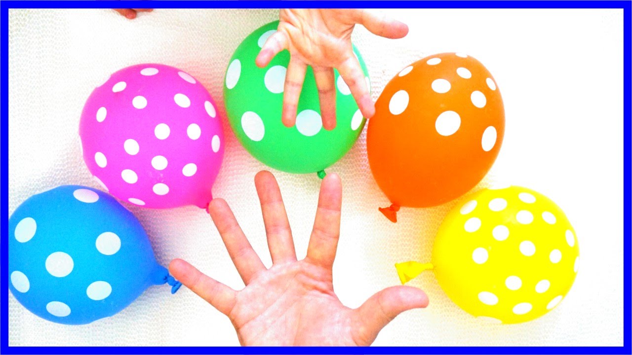 5 Colors Water Wet Balloons - Learn Colours Balloon Nursery Rhyme ...