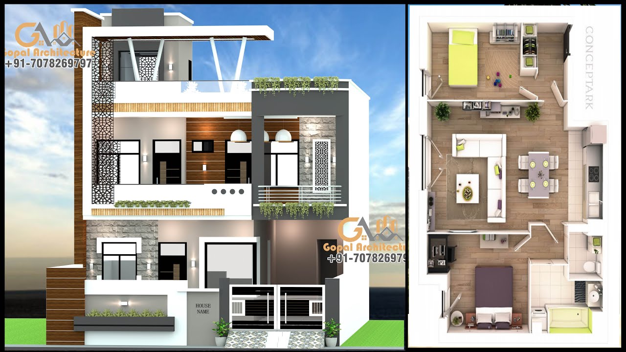 30 X 44 House Design, 4 Room House Model, Modern House Renovation House ...