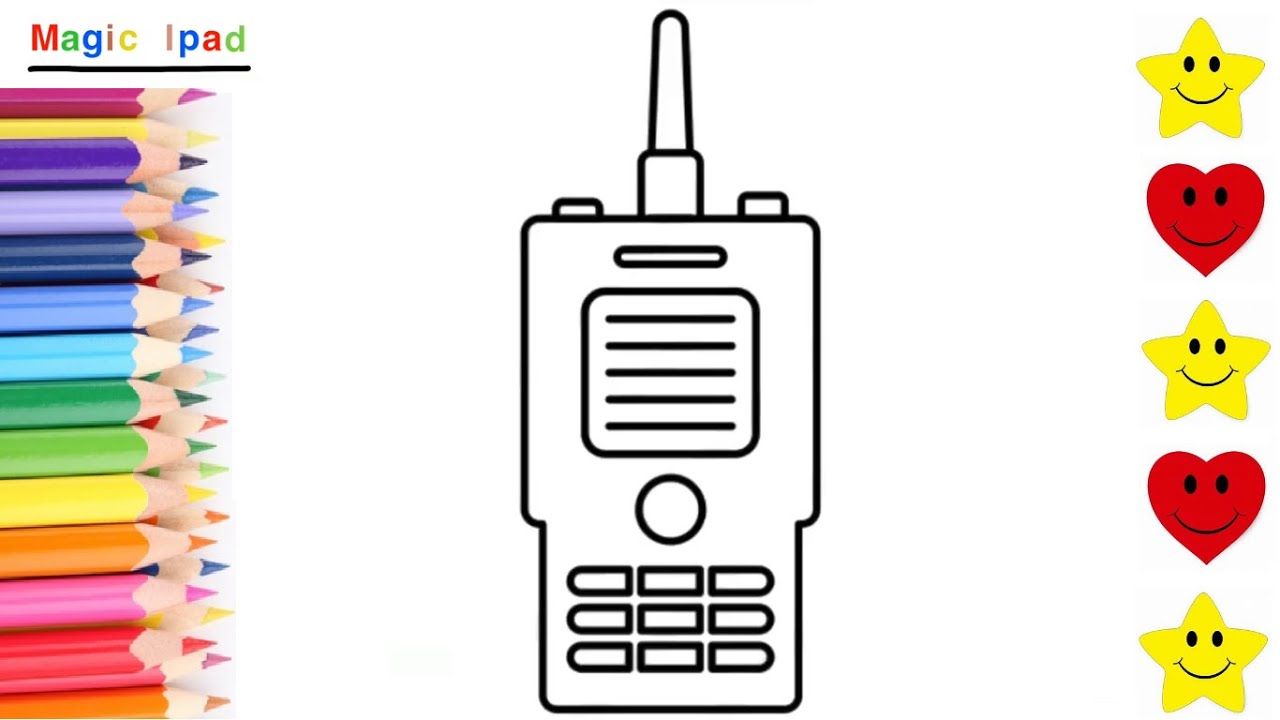 Como dibujar un WALKIE TALKIE POLICIA | dibujos niños 💓⭐ How to draw a ...