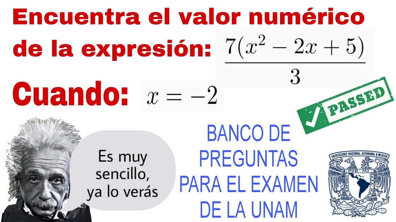 Hallar el VALOR NUMÉRICO de una expresión ALGEBRAICA | Ejercicio tipo ...