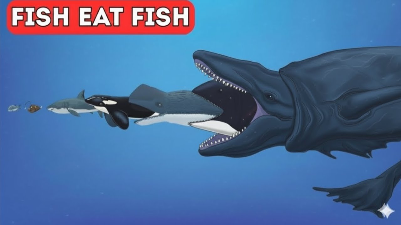 Fish Eat Fish | SEA EATER vs BLOOP 🐟⚔️ Giant Sea Monsters Animation ...