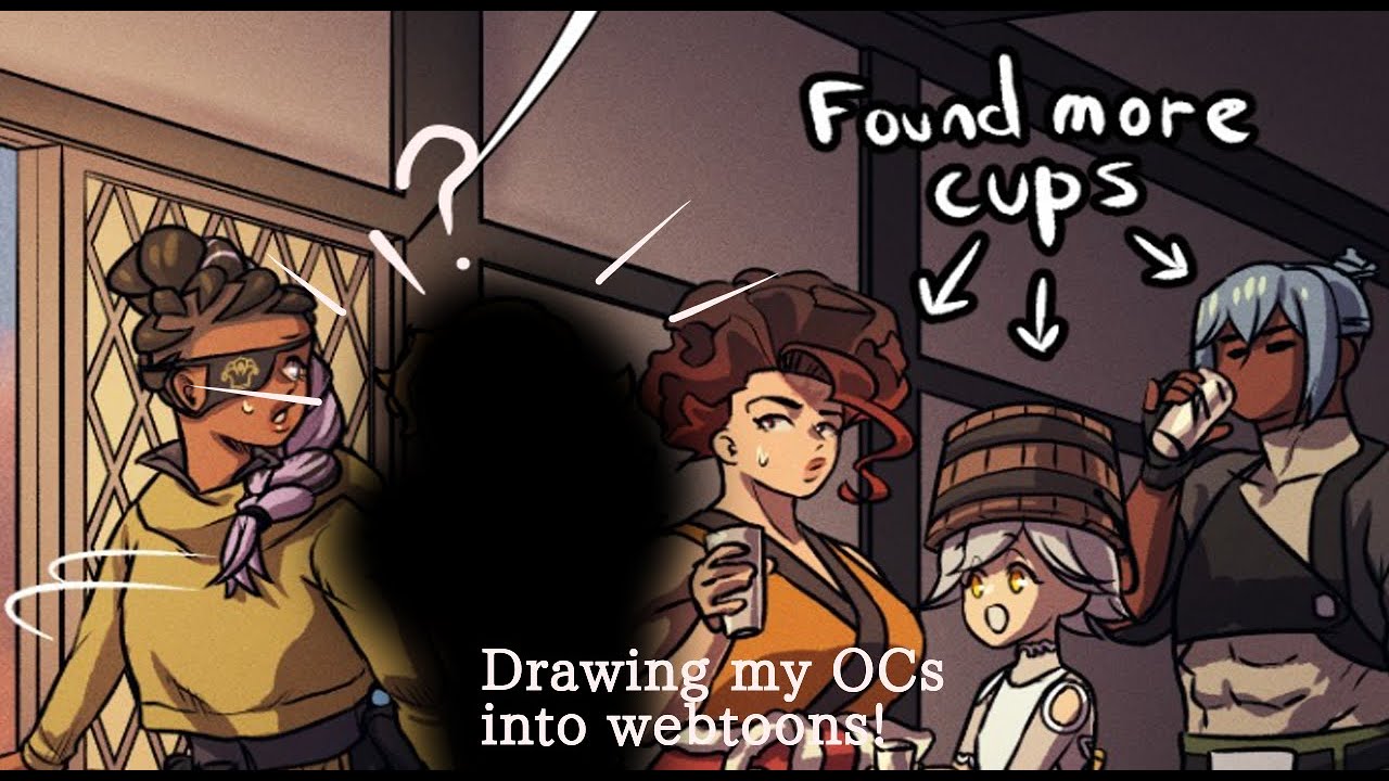 Drawing my OCs into webtoon panels! - YouTube