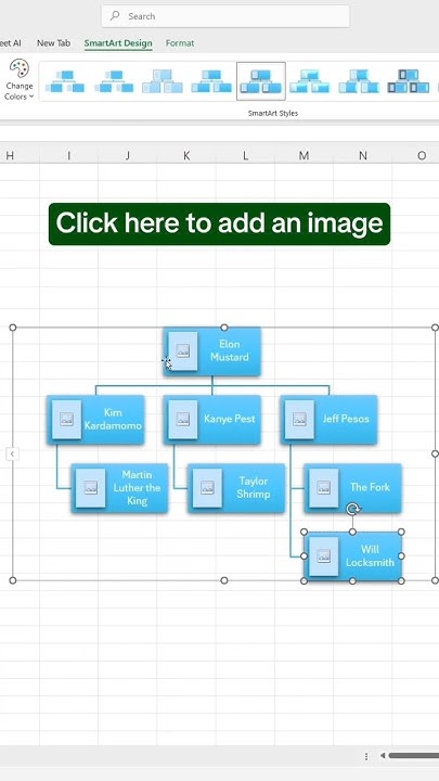 How to create an Org. Chart in Excel using SmartArt #excel #exceltips # ...