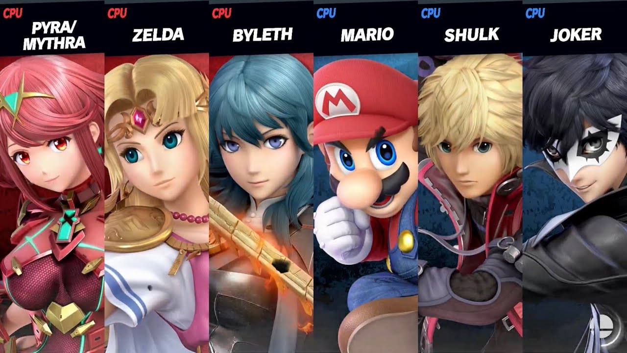 Super Smash Bros. Ultimate - Pyra/Mythra, Zelda & Byleth F vs Mario ...