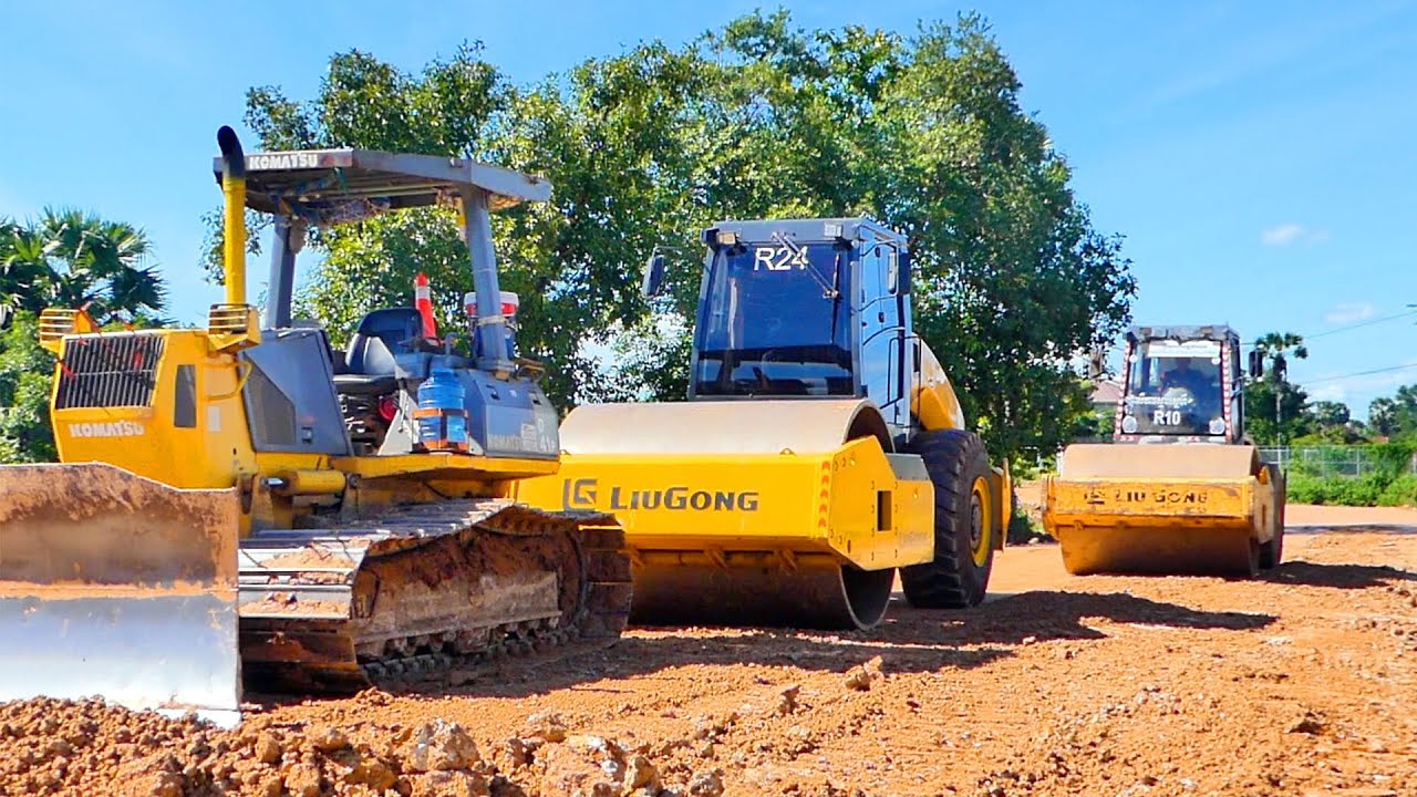 Best machinery....Amazing bulldozer and rollers operating to construct ...