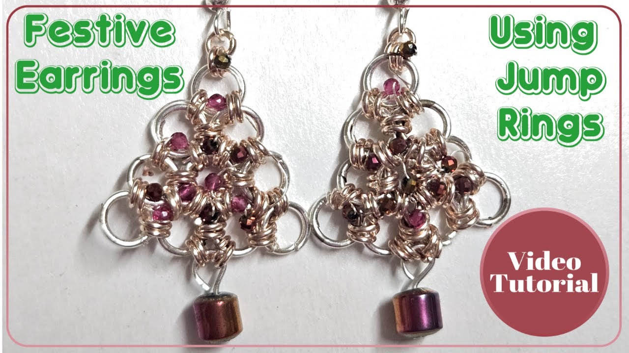 Festive Jump Ring Earrings Tutorial - YouTube