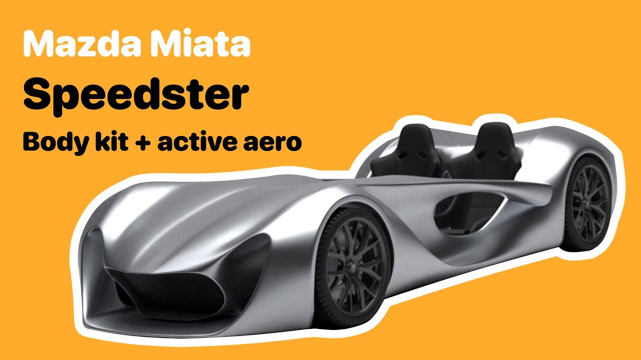 Mazda Miata Speedster body kit with active aero - YouTube