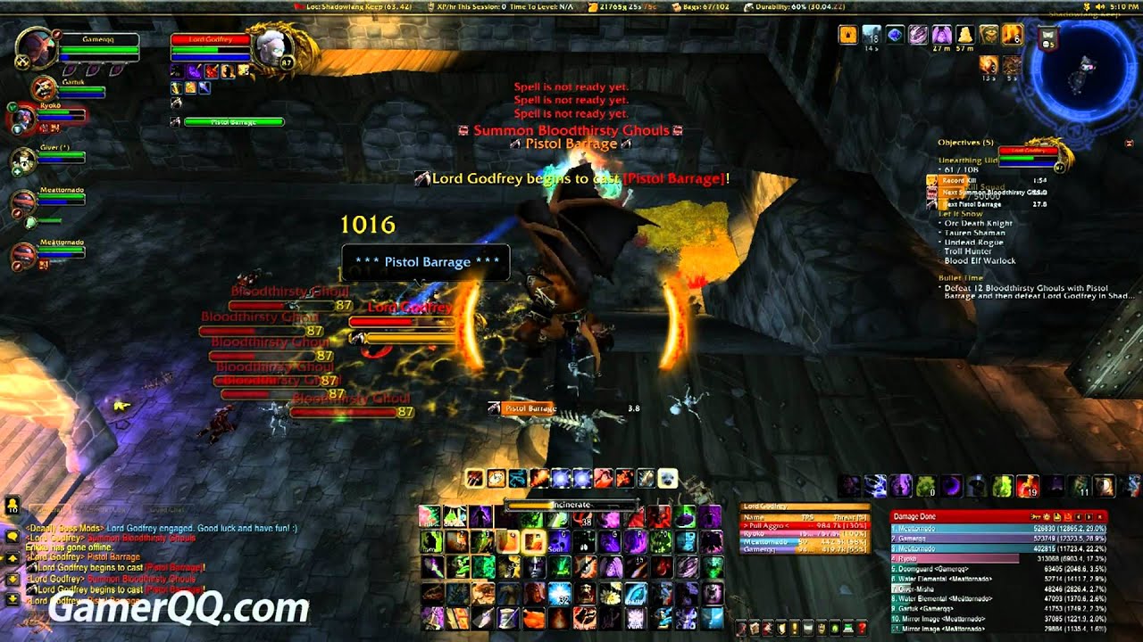 WoW Shadowfang Keep Lord Godfrey Bullet Time Achievement - YouTube