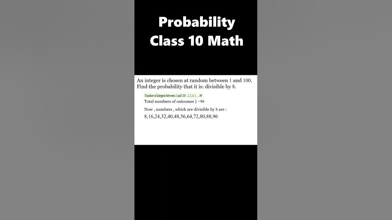An integer is chosen at random between 1 and 100. Find the probability that it is: divisible by ...