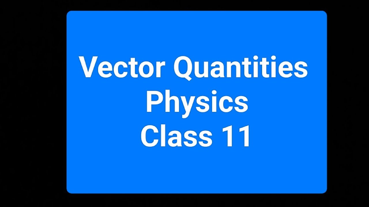 Vectors Lesson 2 Class 11 Physics - YouTube
