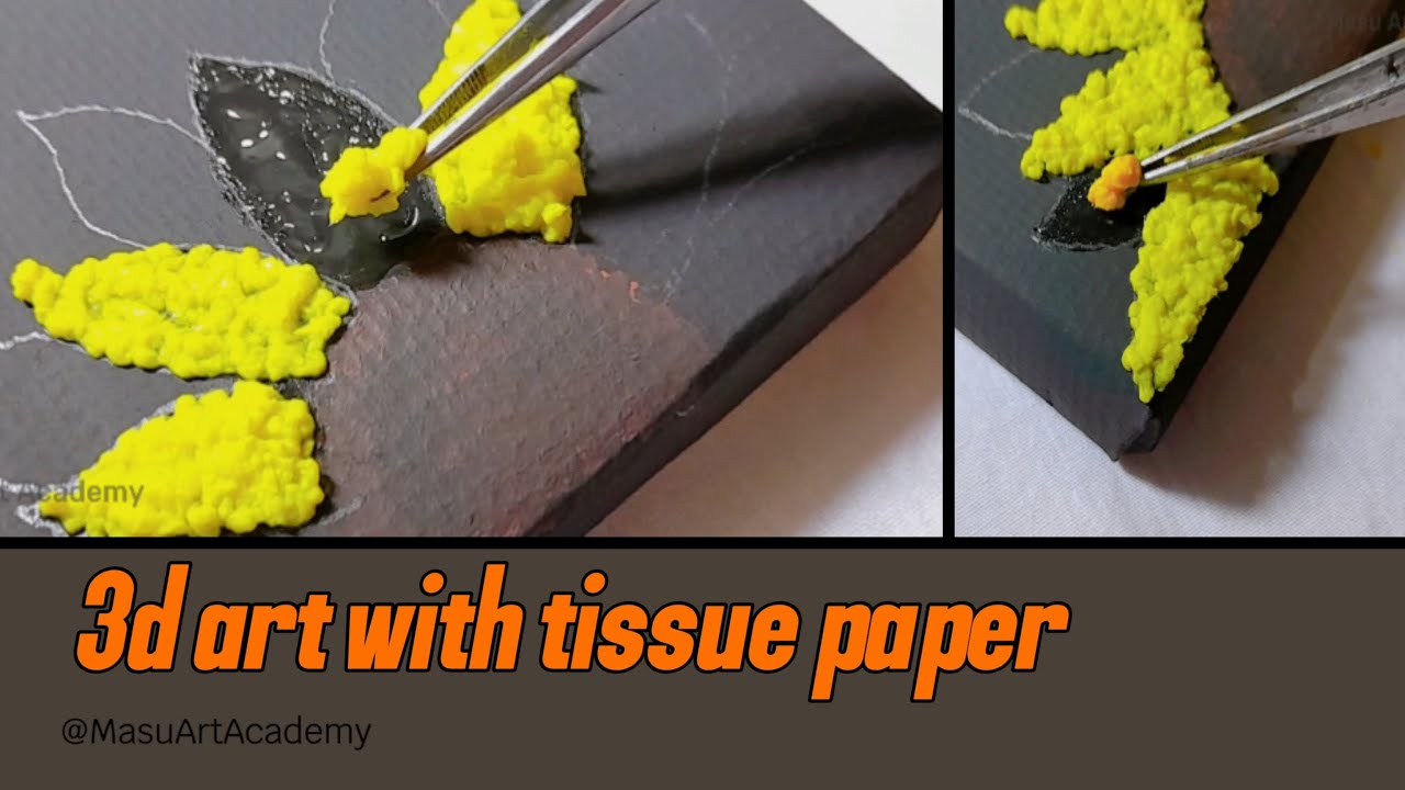 3D art with tissue paper/most viral 3d art/tissue paper craft/3D art ...