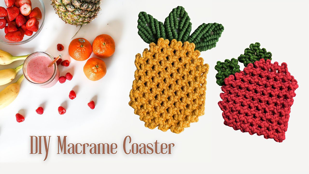 DIY Macrame Fruit Coaster ( Pineapple ) || Macrame tutorials - YouTube