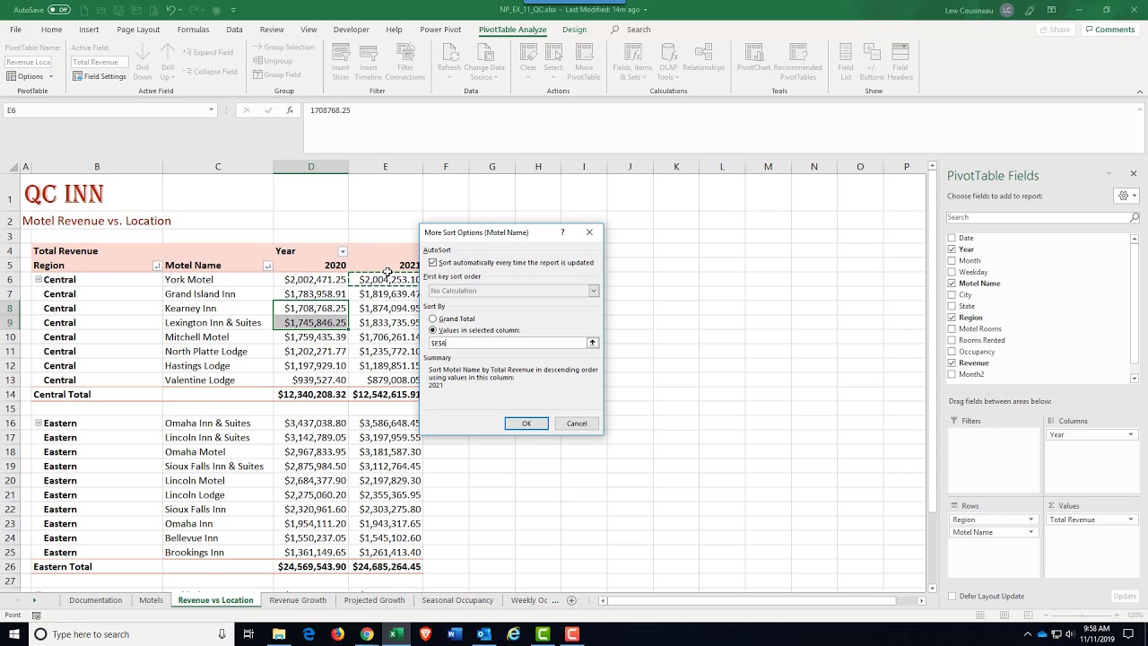 Sorting And Filtering Data In A Pivot Table Youtube 8072