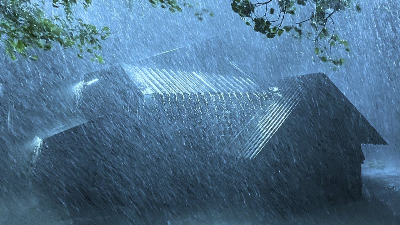 Healing of Stress to Sleep Instantly with Hurricane, Heavy Rain, Real ...