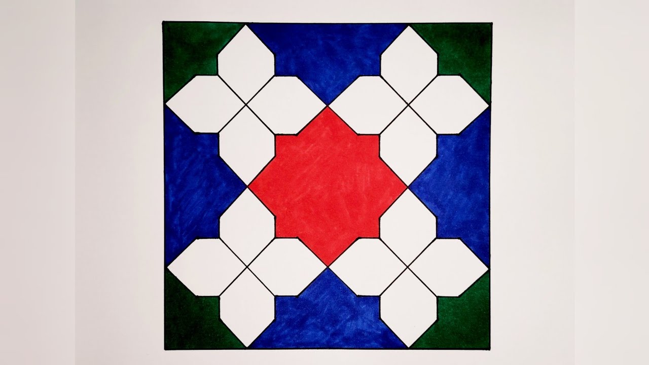 || Geometric Square Design || How To Draw Easy Geometric Square ...