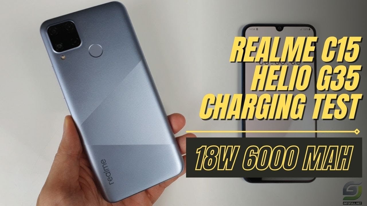 Realme C15 Helio G35 Battery Charging test | 18W fast charger 6000 mAh ...