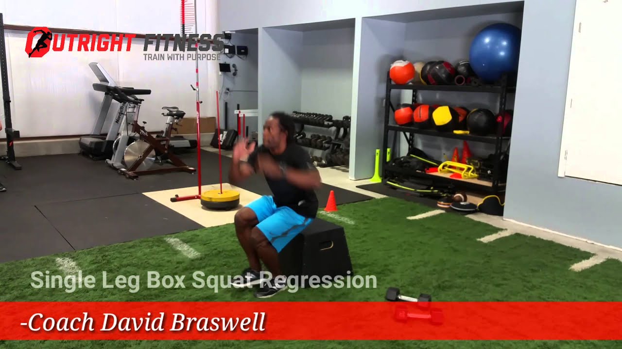 Single Leg Box Squat Regression - YouTube