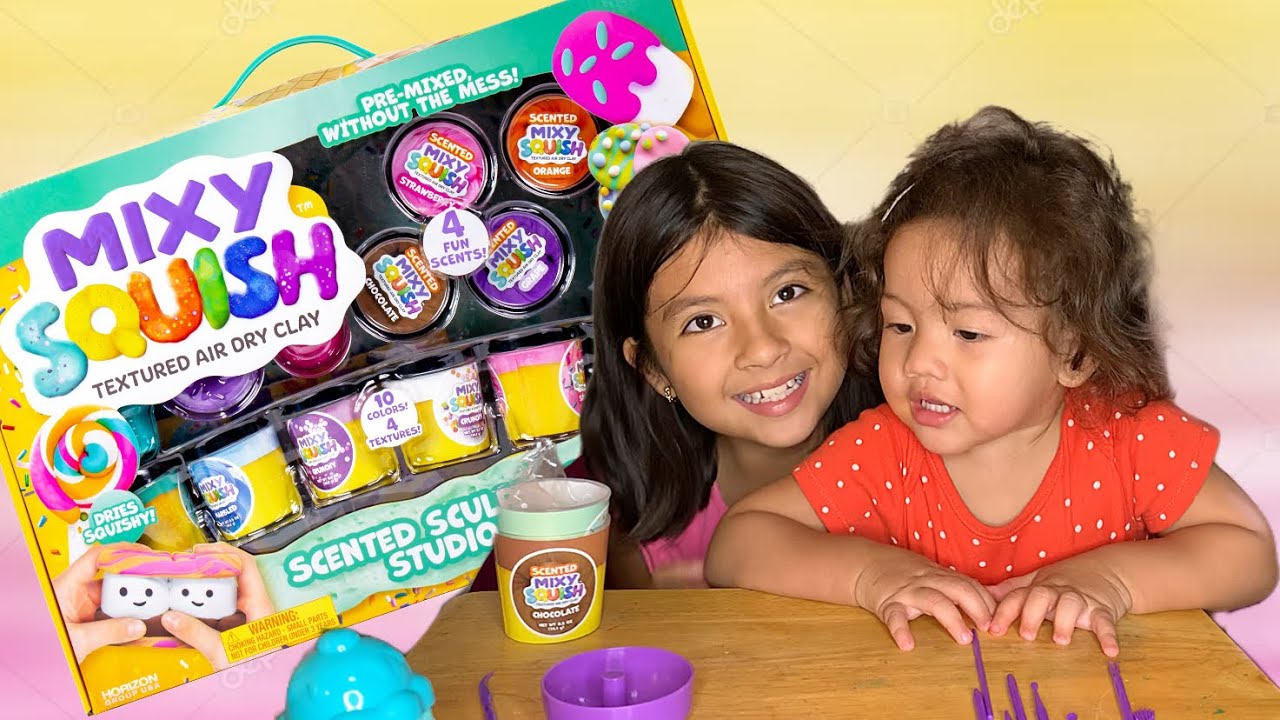 Opening mixy squish texture air dry clay - YouTube