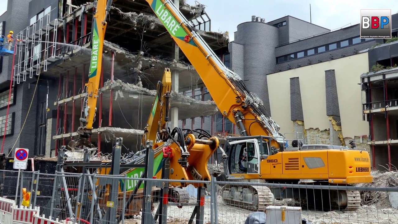 **ACTION** LIEBHERR R 960 demolition: High-Rise Demolition / Abbruch ...